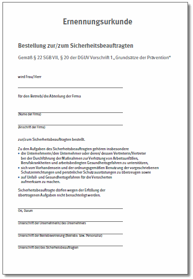 DGUV Information 211-042: Sicherheitsbeauftragte, 5 Unterstützung der ...